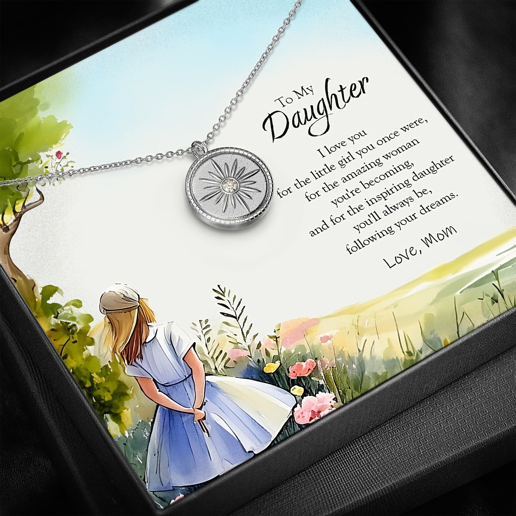 "To My Daughter" - Compass Pendant – Luxesmith - Handcrafted Jewellery