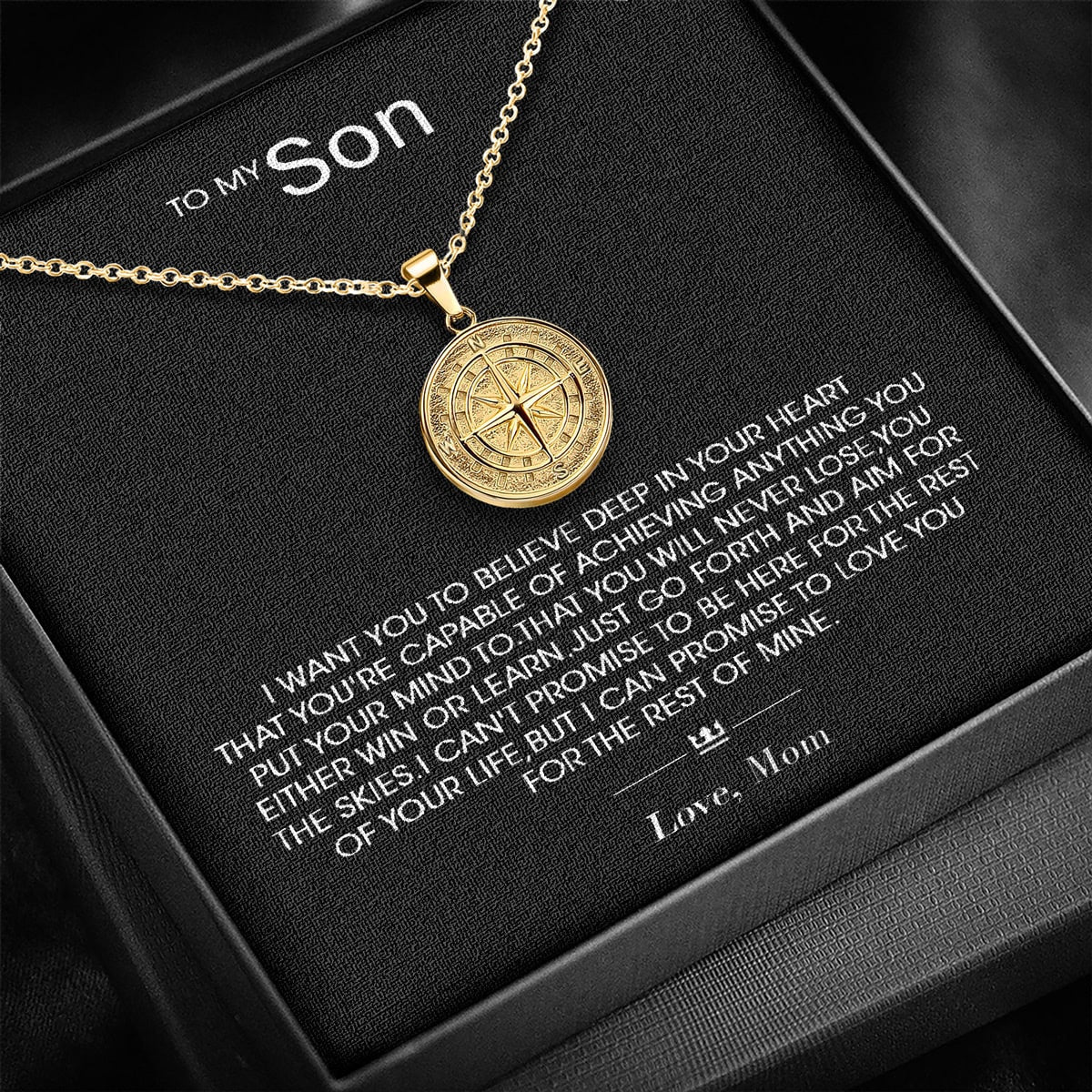 "To My Son/Grandson" - Compass Pendant – Luxesmith - Handcrafted Jewellery