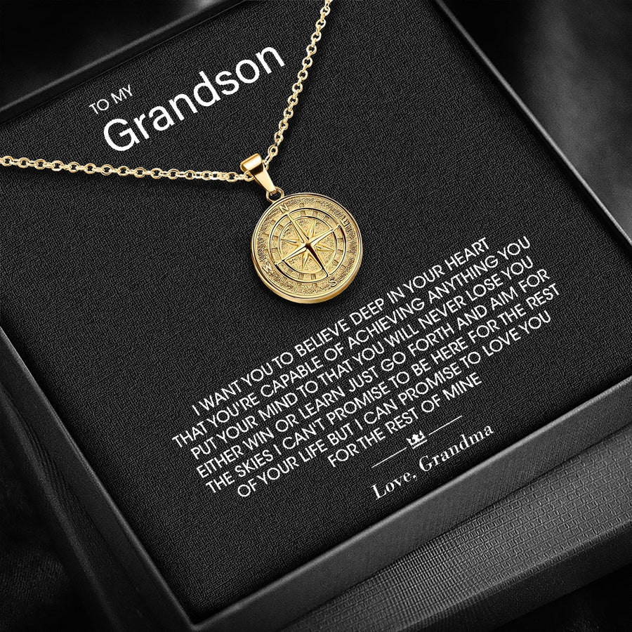 "To My Son/Grandson" - Compass Pendant – Luxesmith - Handcrafted Jewellery