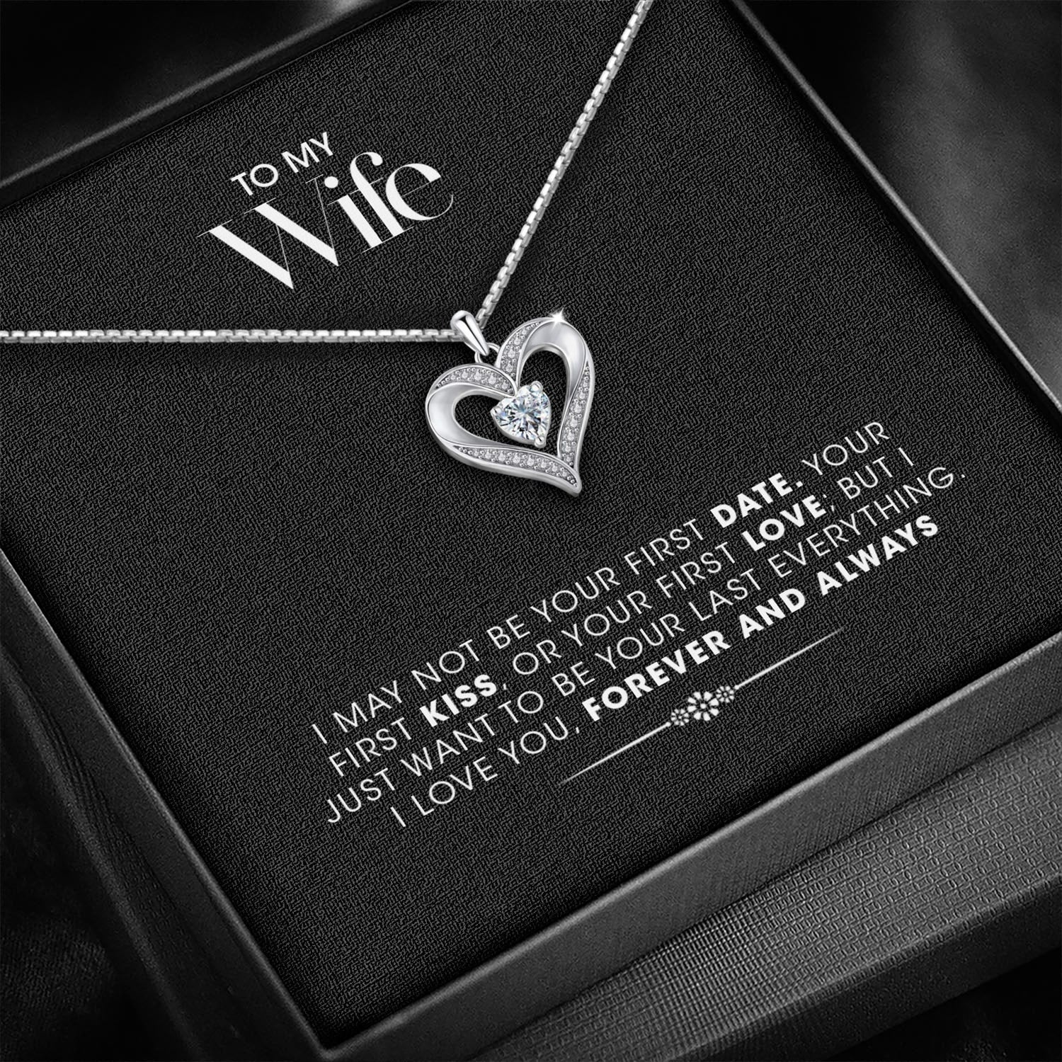 "To my Wife, Forever & Always" - Silver Love Heart Necklace – Luxesmith ...